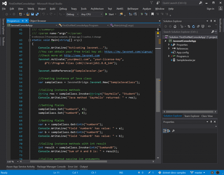 Simple .NET Console Application Calling Java Method "Hello World" - Javonet