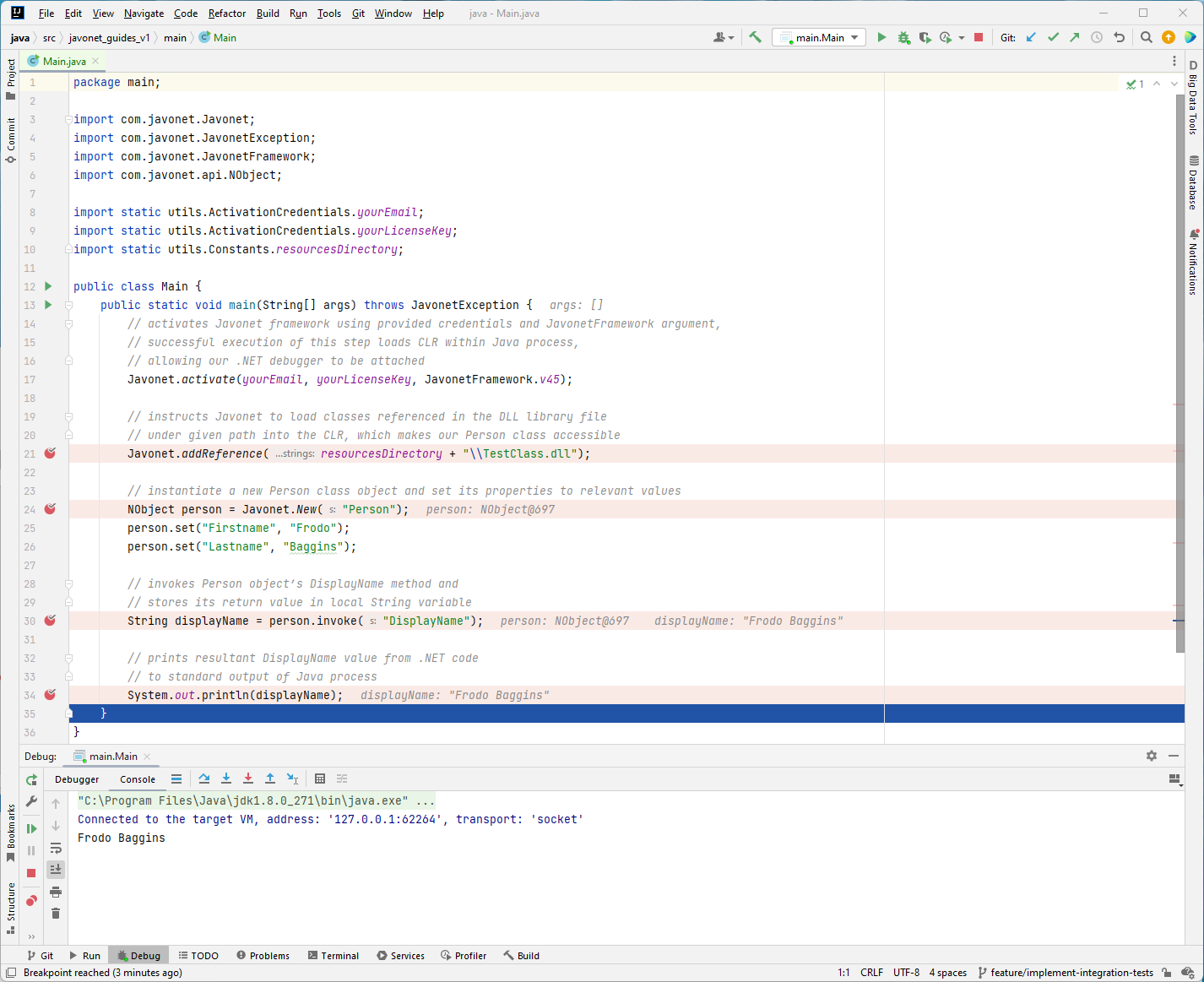 Debugging .NET code called from Java